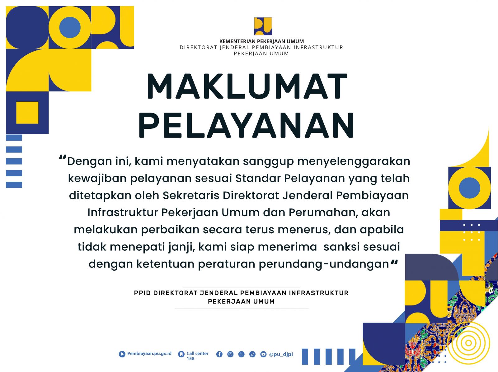 DIREKTORAT JENDERAL PEMBIAYAAN INFRASTRUKTUR PEKERJAAN UMUM